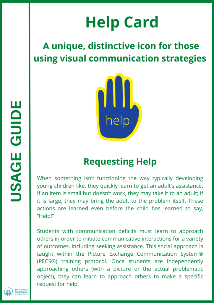 Help Card - Singular PECS Card along with 'Wait' and 'Break'