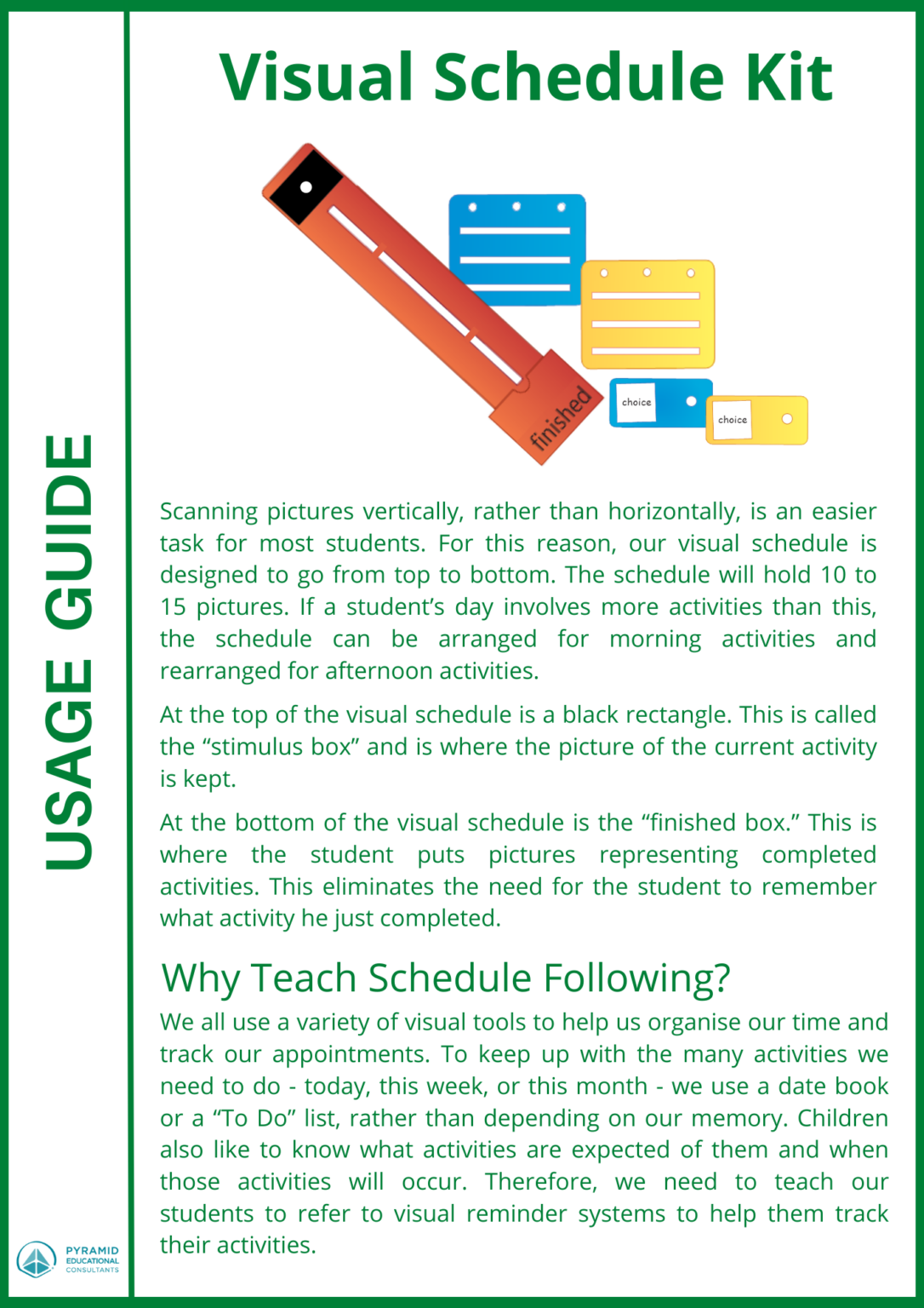 Visual Schedule Board (Kit) - schedule following tool