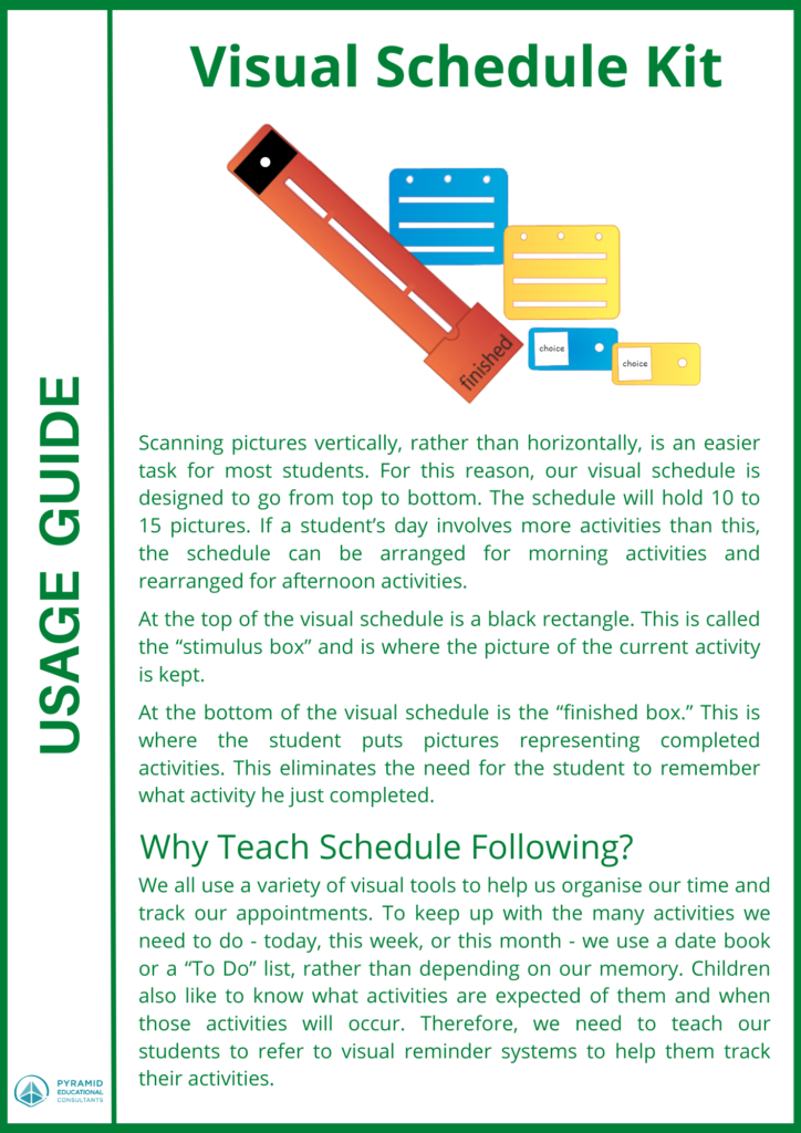 Visual Schedule Board (Kit) - schedule following tool
