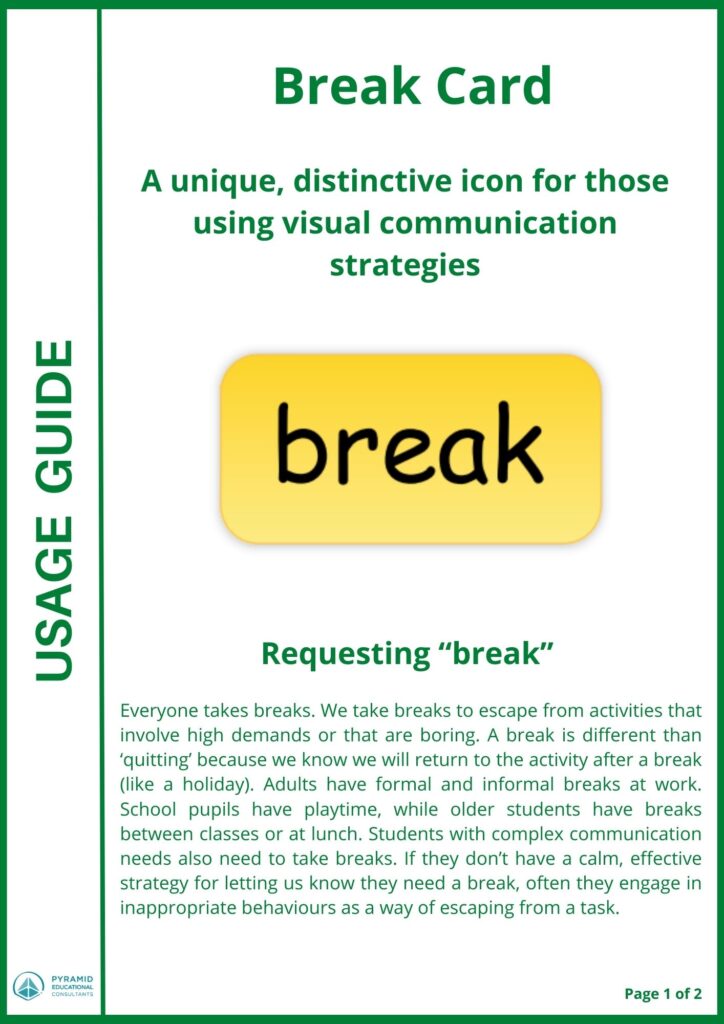 Break Cards - Teach how to request a break calmly